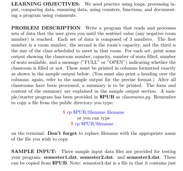 Solved LEARNING OBJECTIVES: We need practice using loops, | Chegg.com