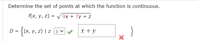 Solved Determine the set of points at which the function is | Chegg.com