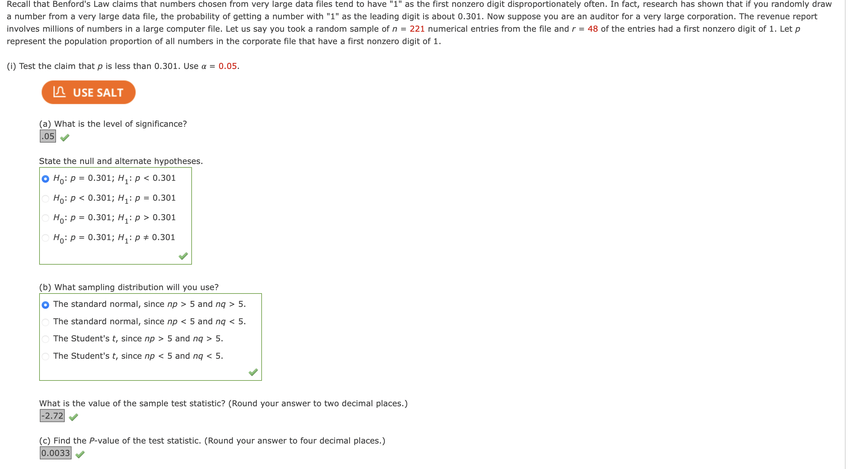 Solved call that Benford's Law claims that numbers chosen | Chegg.com
