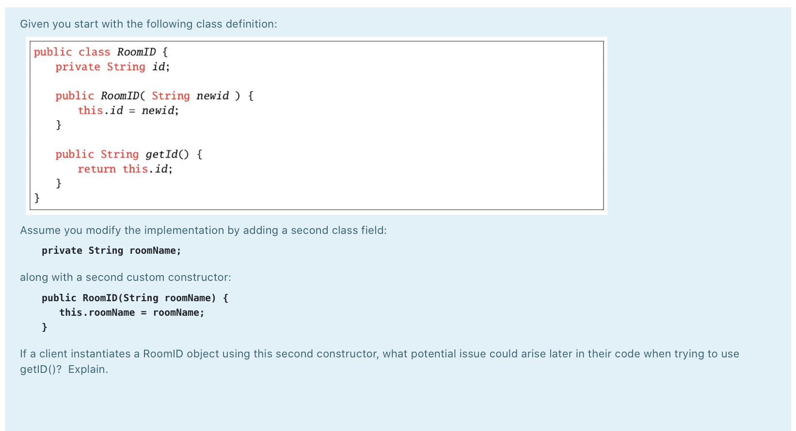 Solved Given you start with the following class definition: | Chegg.com