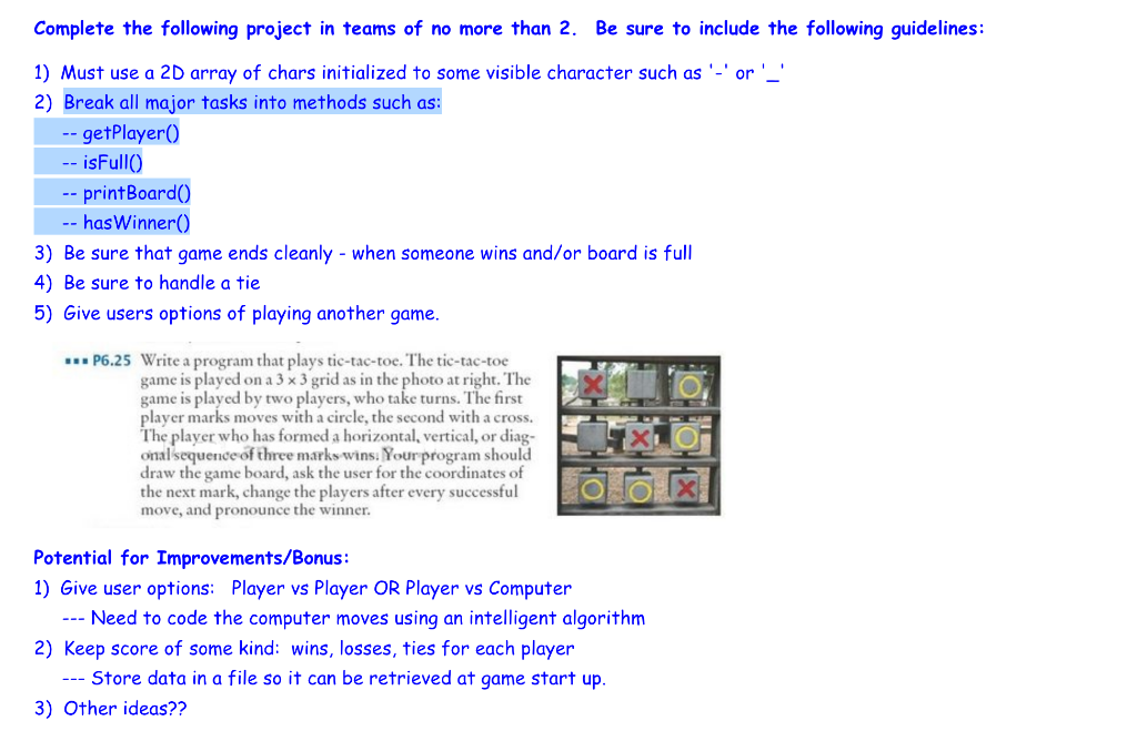 Solved or Complete the following project in teams of no more | Chegg.com