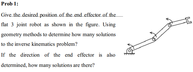 Solved Give the desired position of the end effector of the | Chegg.com