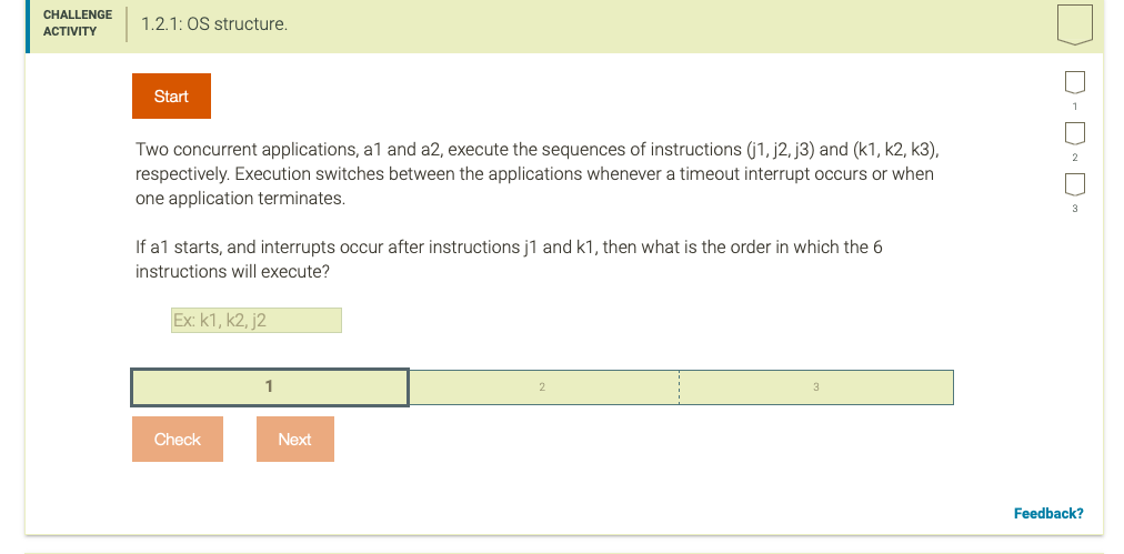 Solved CHALLENGE ACTIVITY 1.2.1: OS structure. Start Two | Chegg.com