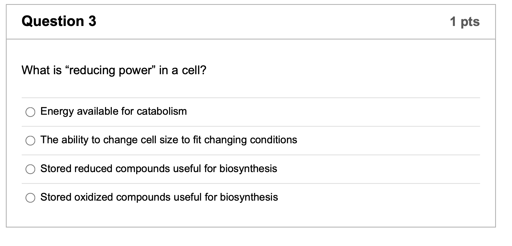 Solved Question 3 What is "reducing power" in a cell? Energy | Chegg.com