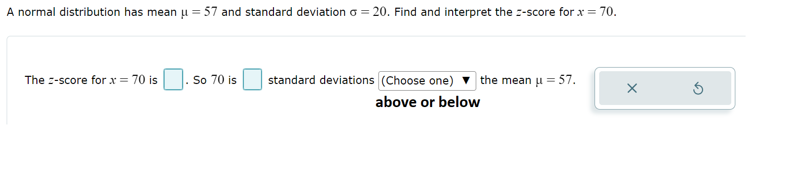 Solved A Normal Distribution Has Mean μ 57 ﻿and Standard
