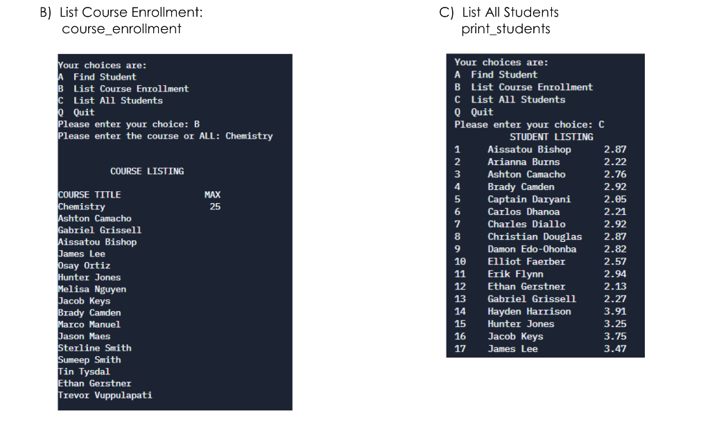 Student & Class Roster NOTE: This is an adaptation of | Chegg.com