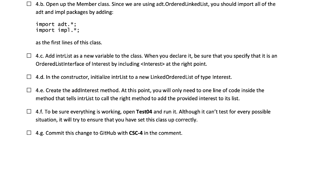 Solved 8 SESS 1 package cscmatch; 2. 20 import adt.*; . 3 | Chegg.com