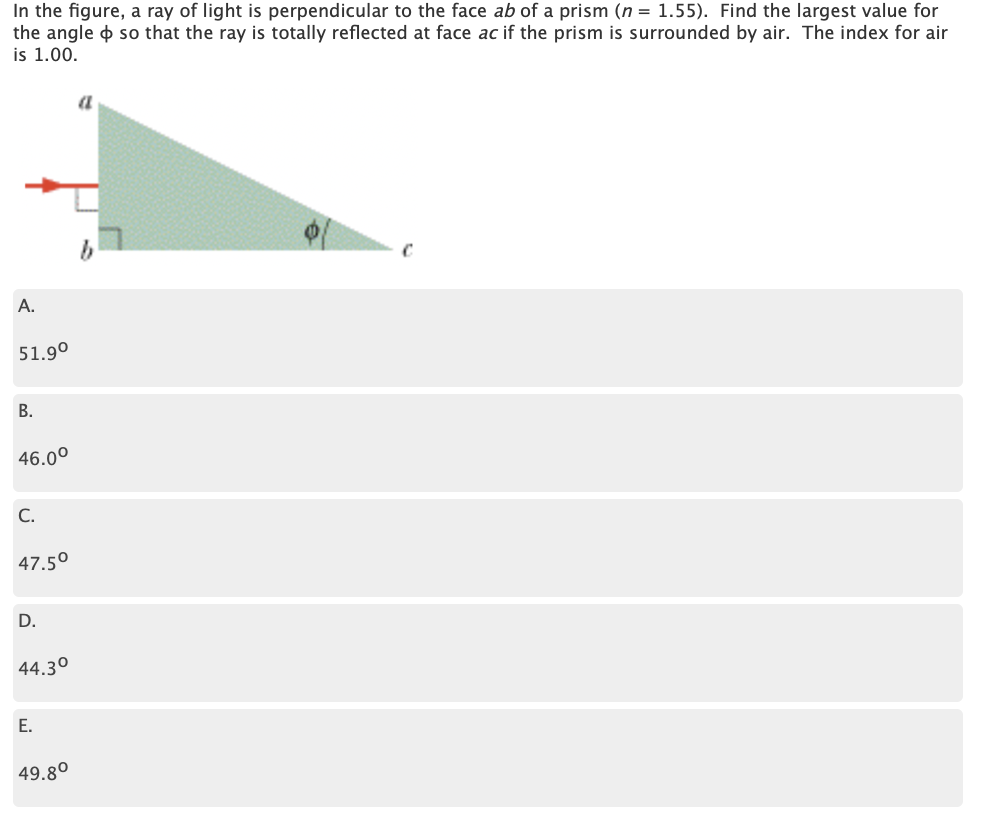 Solved In the figure, a ray of light is perpendicular to the | Chegg.com
