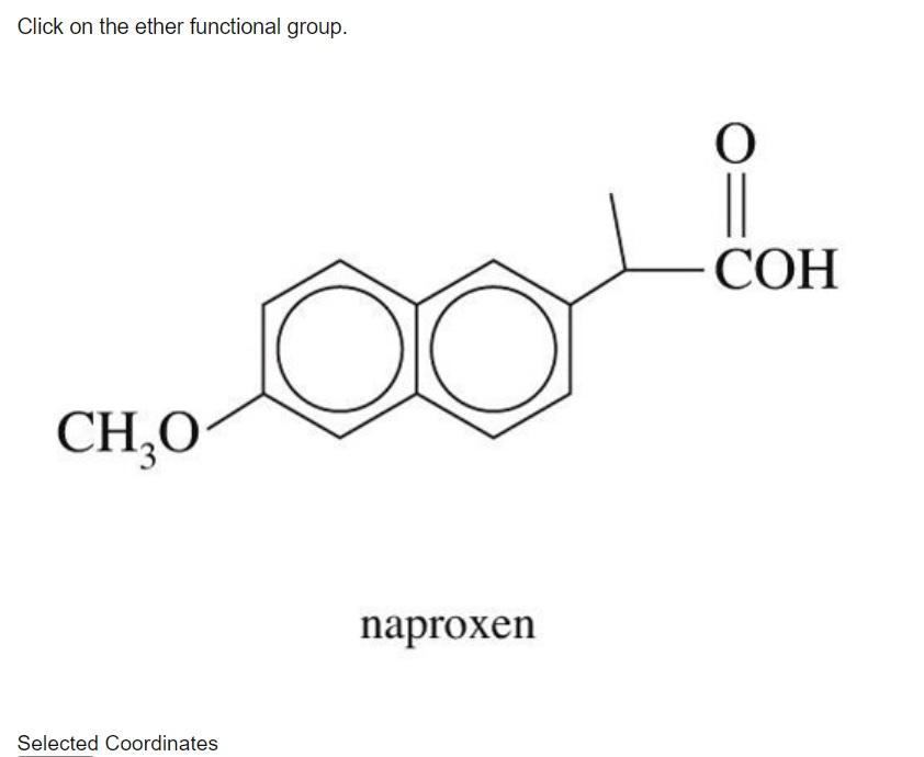 Solved Click on the ether functional group. O -СОН CH,0 | Chegg.com