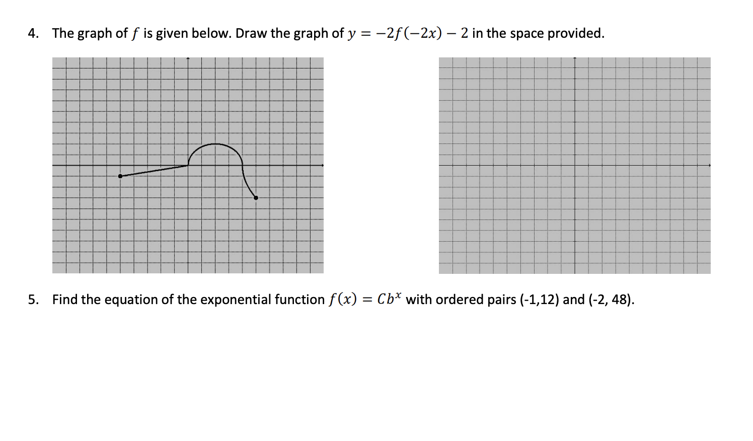4. The graph of f is given below. Draw the graph of | Chegg.com