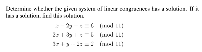 Solved Determine whether the given system of linear | Chegg.com