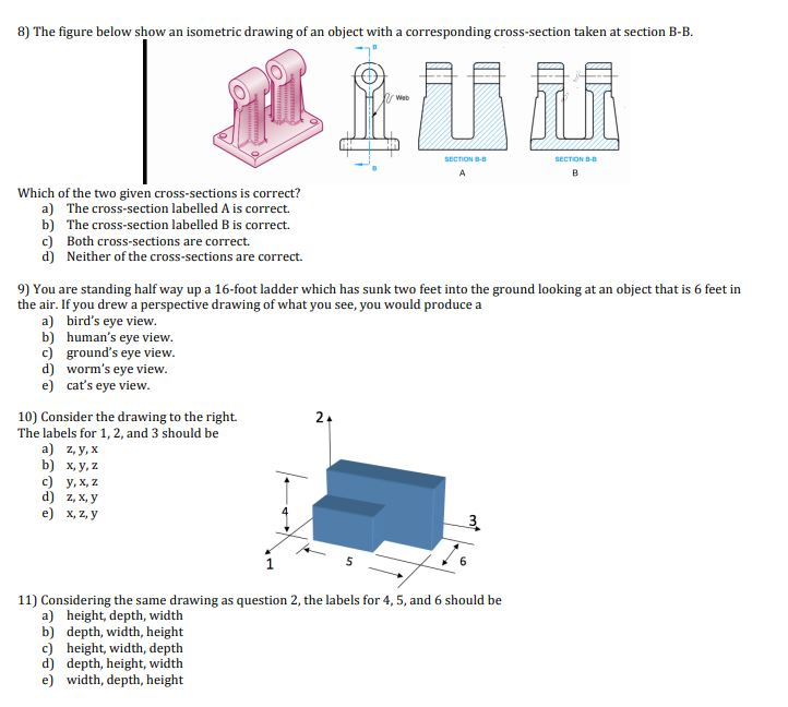 Solved 8) The figure below show an isometric drawing of an | Chegg.com