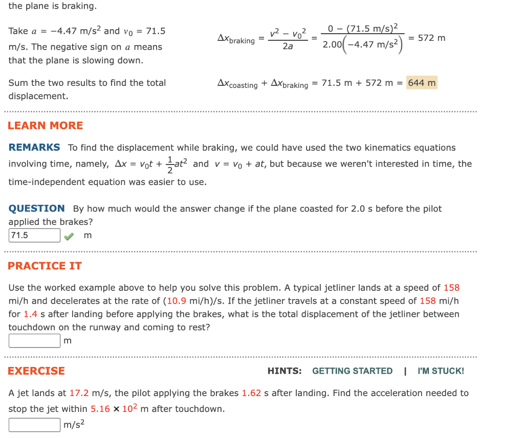 Solved GOAL Apply kinematics to horizontal motion with two | Chegg.com