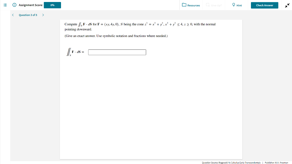 Solved Assignment Score: 0% Resources by Give Up? Hint Check | Chegg.com