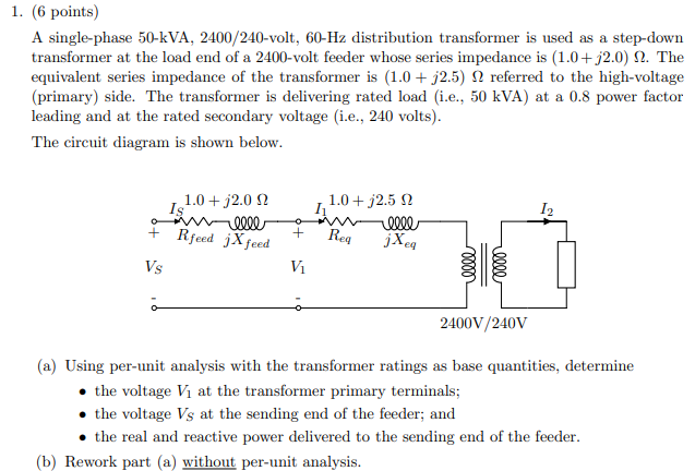 Solved A single-phase 50-kVA, 2400/240-volt, 60-Hz | Chegg.com