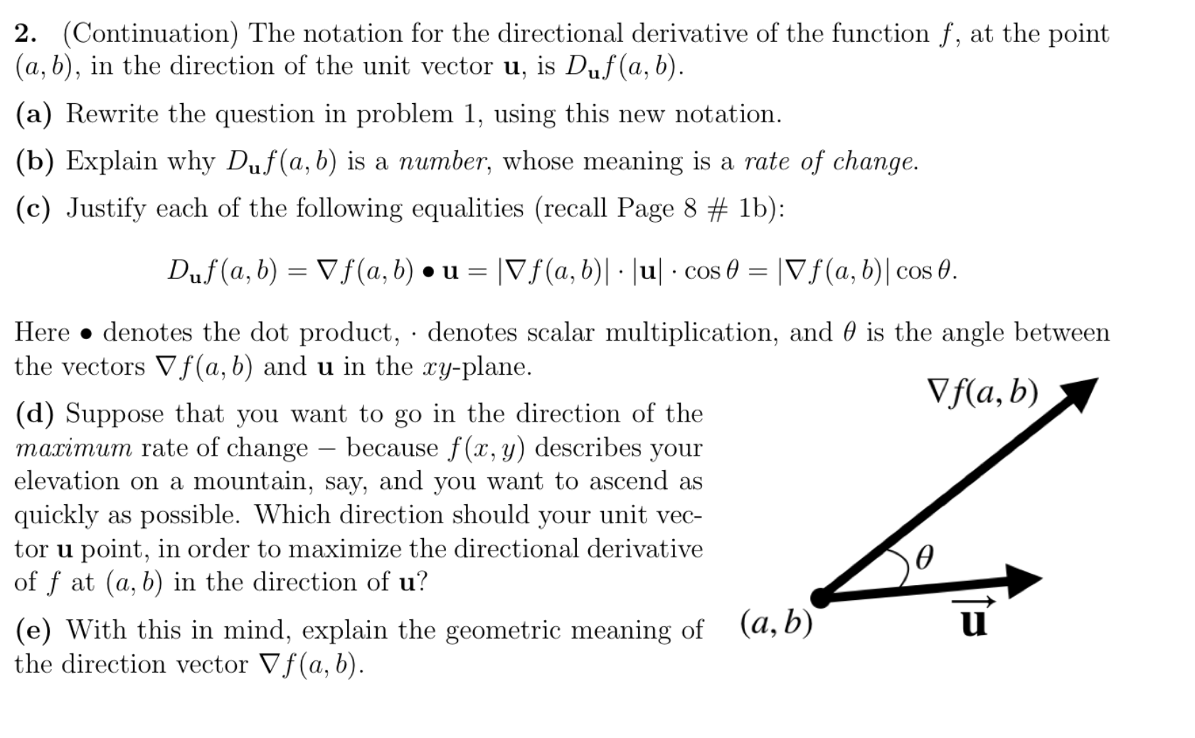 Solved 2. (Continuation) The notation for the directional | Chegg.com