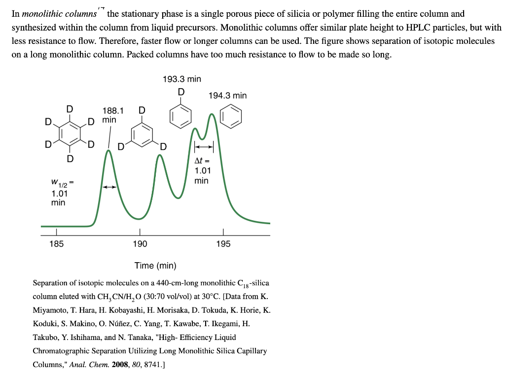 Solved In monolithic columns ′t the stationary phase is a | Chegg.com
