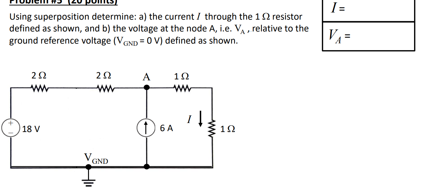 Solved Using superposition determine: a) ﻿the current I | Chegg.com