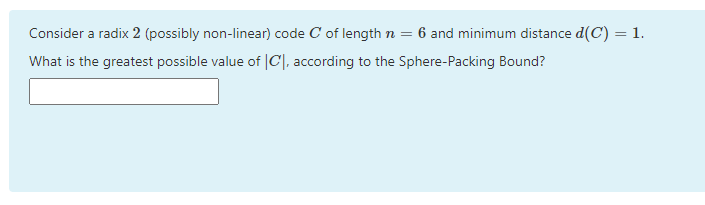 Consider a radix 2 (possibly non-linear) code C of | Chegg.com
