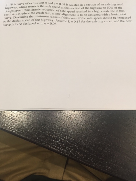 Solved A curve of radius 250 ft and at section e = | Chegg.com