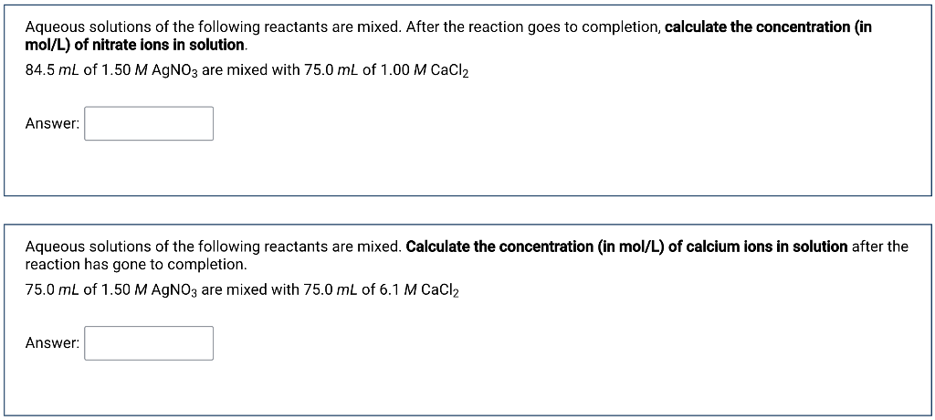 Solved 1) Aqueous solutions of the following reactants are | Chegg.com