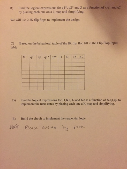 Solved 1) Given a four state system with an input "X" and | Chegg.com