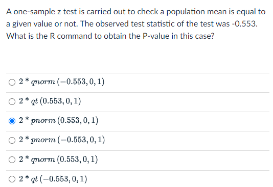 Solved A one-sample z test is carried out to check a | Chegg.com