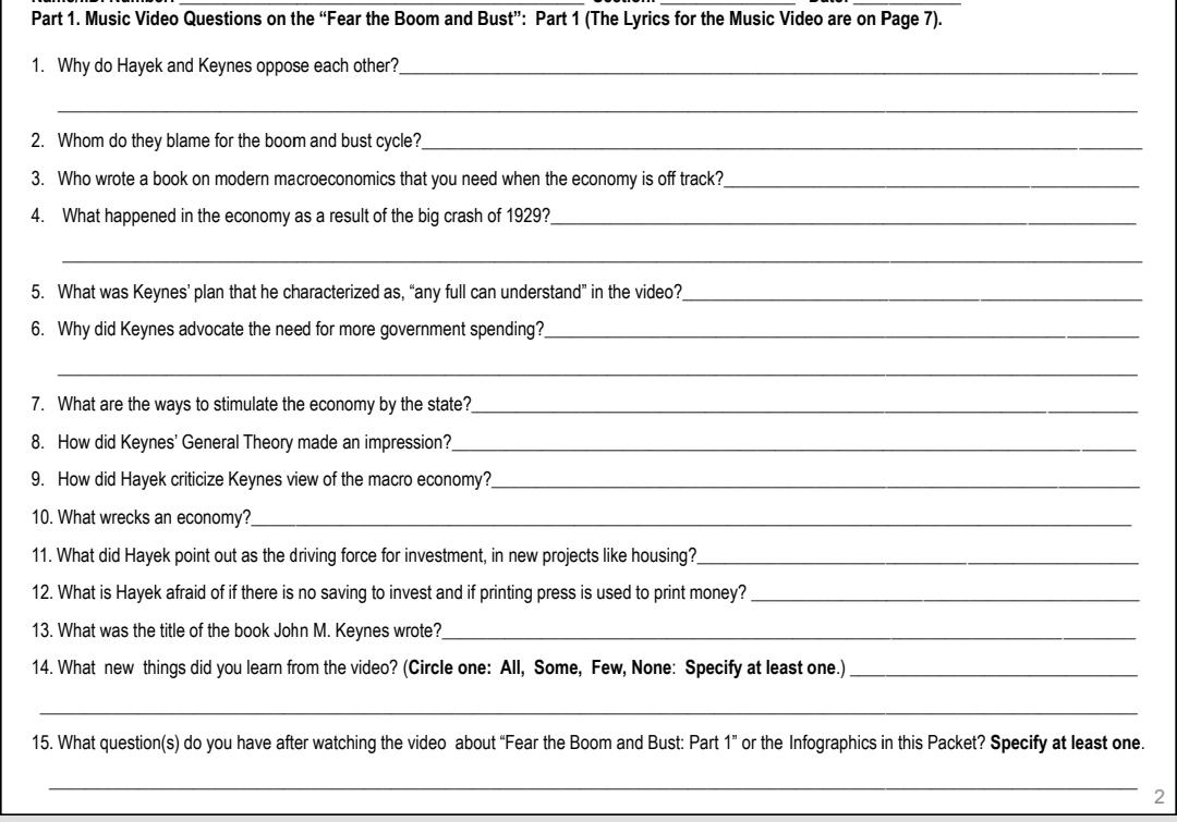 Part 1. Music Video Questions on the "Fear the Boom | Chegg.com
