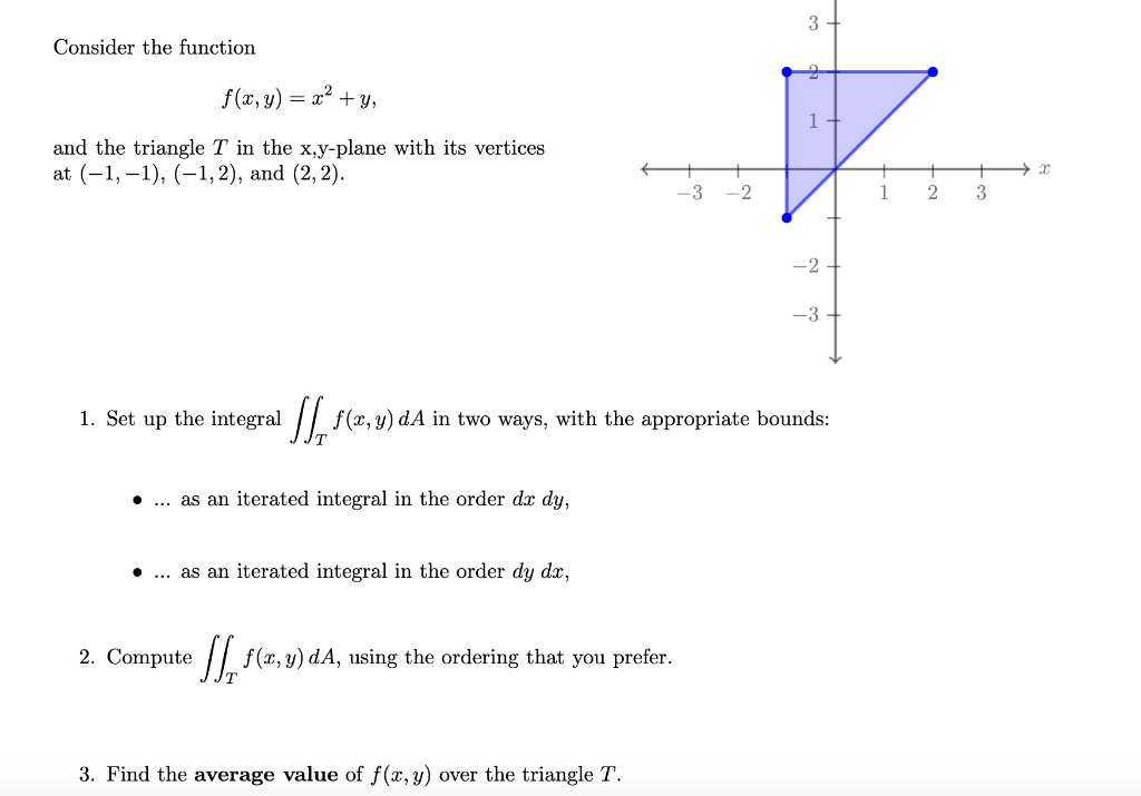Solved 3 Consider the function f(x, y) = x2 + y, and the | Chegg.com