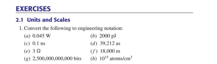 Solved Convert the following to engineering notation: (a) | Chegg.com