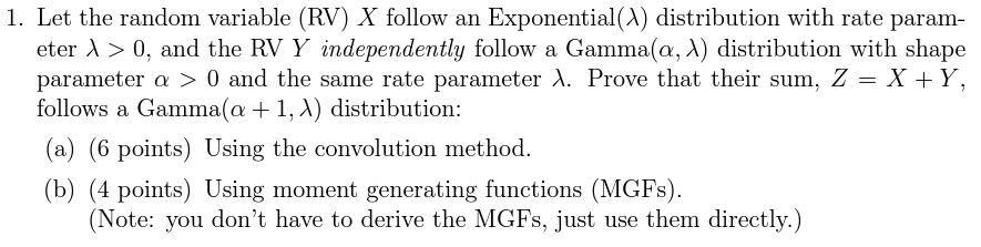 Solved 1. Let the random variable (RV) X follow an | Chegg.com