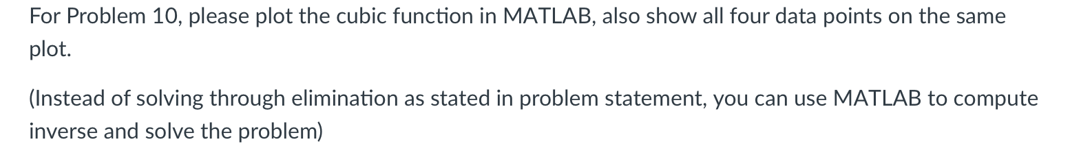 Solved For Problem 10, please plot the cubic function in | Chegg.com