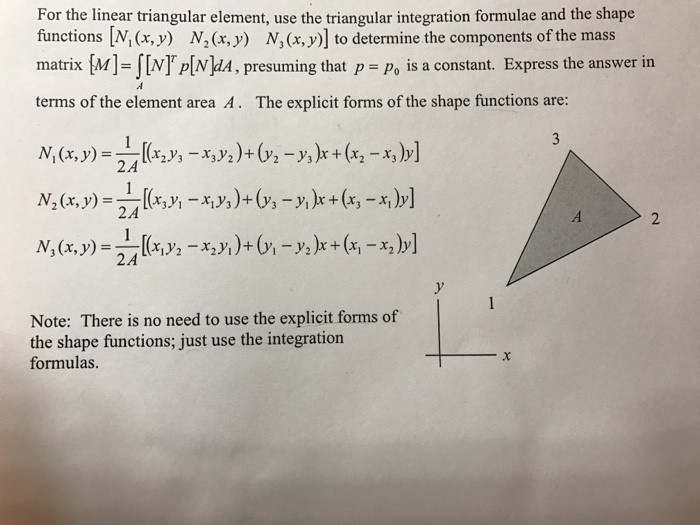 Solved For The Linear Triangular Element Use The Triangular
