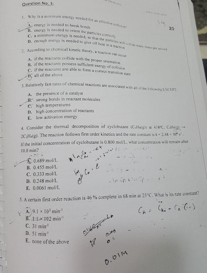 Solved Question No. 3 rmi 1. Why is a minimum energ) needed | Chegg.com