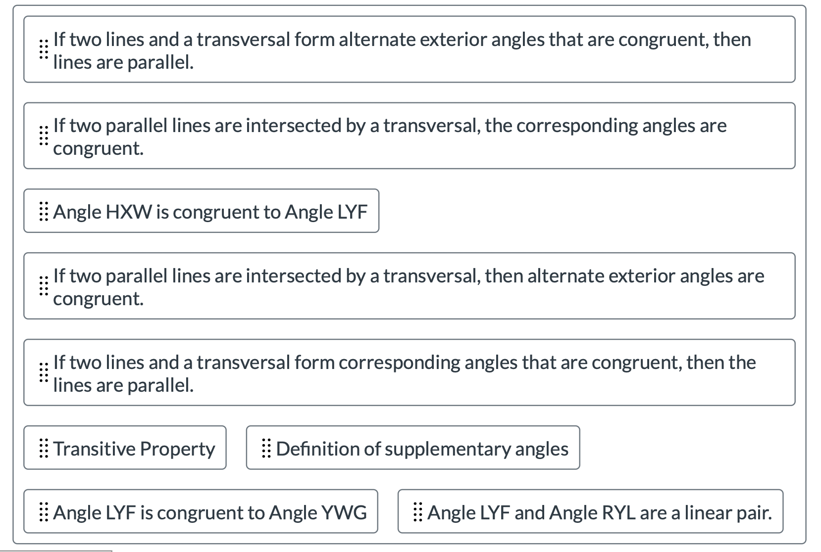 Solved A diagram is shown where PL intersects BH,KG, and RF. | Chegg.com