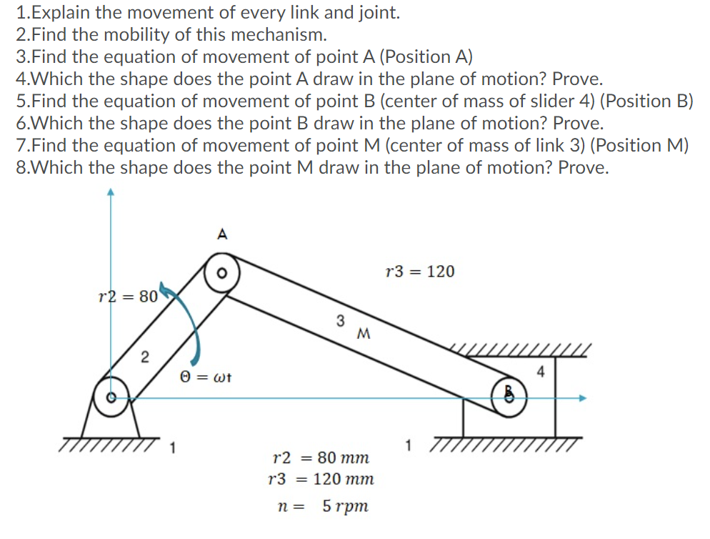 Solved 1.Explain the movement of every link and joint. 2. | Chegg.com