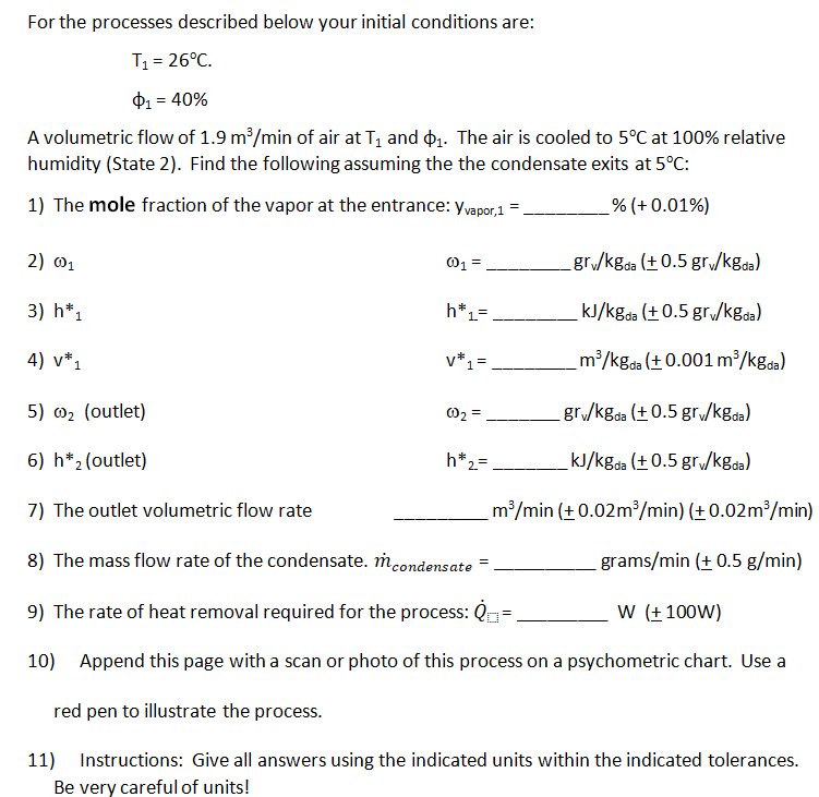 Solved For the processes described below your initial | Chegg.com
