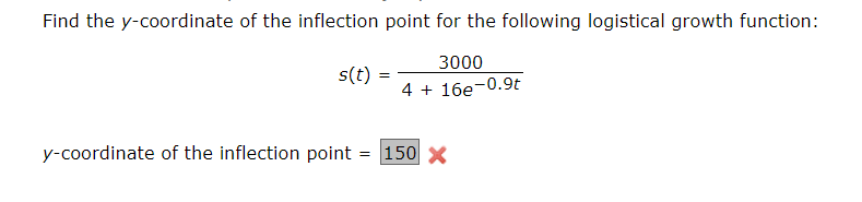 Solved Find The Y Coordinate Of The Inflection Point For The