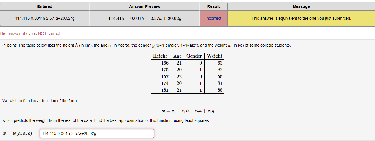 Solved Entered Answer Preview Result Message | Chegg.com