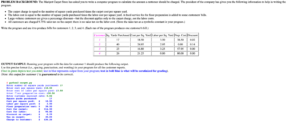 Solved PROBLEM BACKGROUND: The Maripot Carpet Store has | Chegg.com