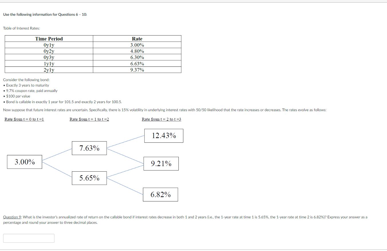 Solved Use the following information for Questions 6-10: | Chegg.com