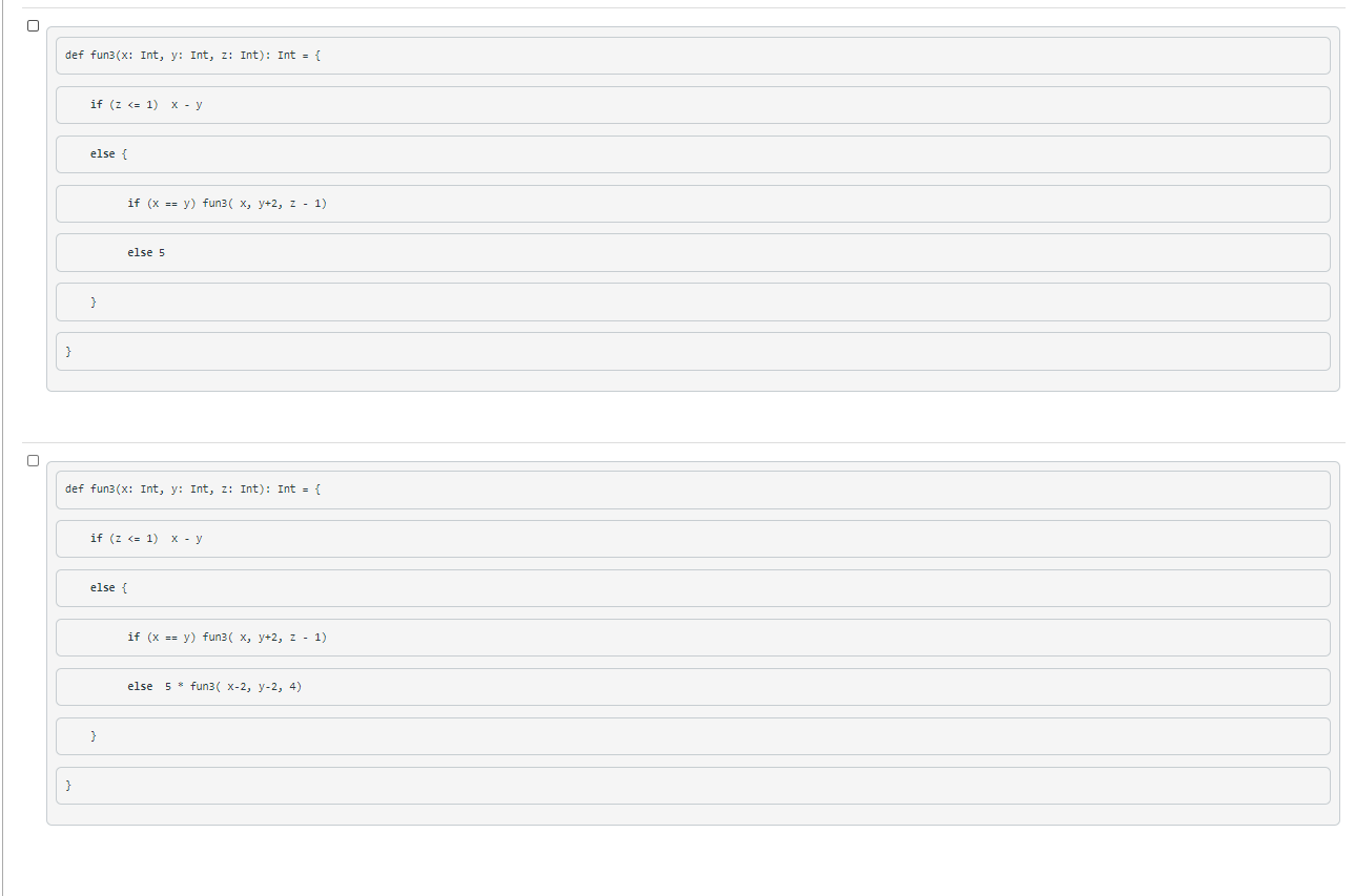 Solved Question 1 1 pts From the scala functions below, | Chegg.com Solved Question 1 1 pts From the scala functions below, | Chegg.com