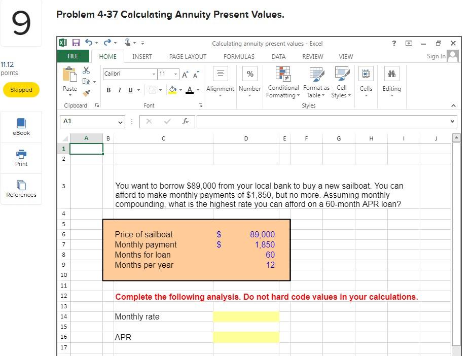 Solved Problem 4-37 Calculating Annuity Present Values. | Chegg.com