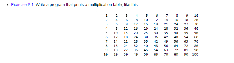 Solved Exercise # 1: Write a program that prints a | Chegg.com