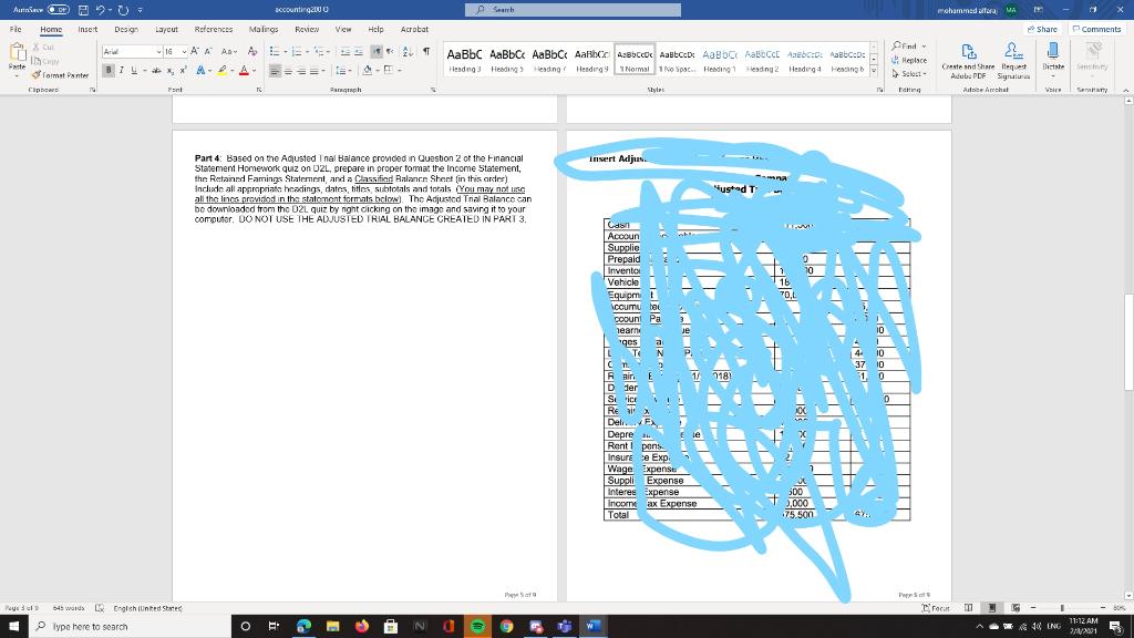 Solved File Home Insert Design Layout References Mailings | Chegg.com