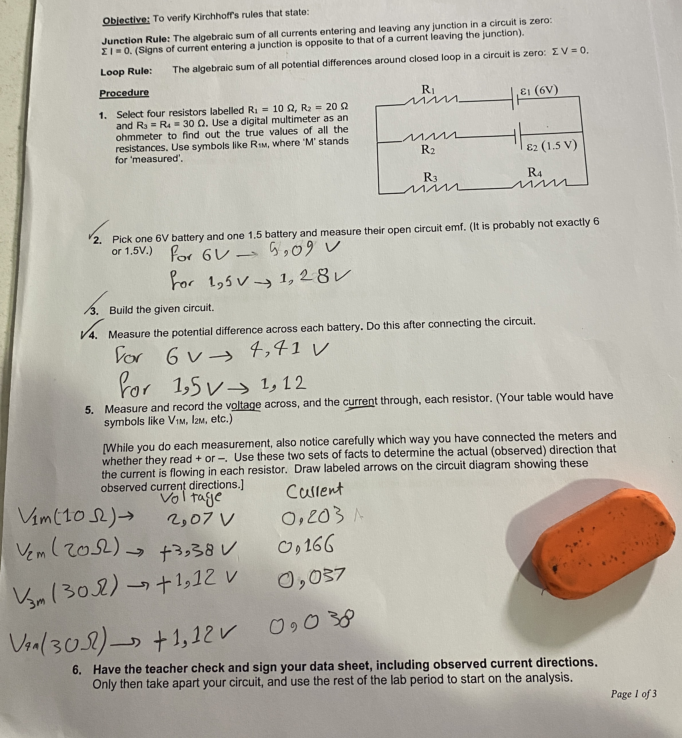 Objective To Verify Kirchhoffs Rules That State