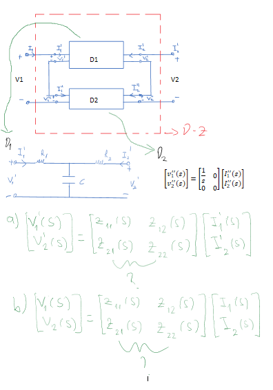 Solved A)Calculate the z parameters of the D1 circuit in the | Chegg.com