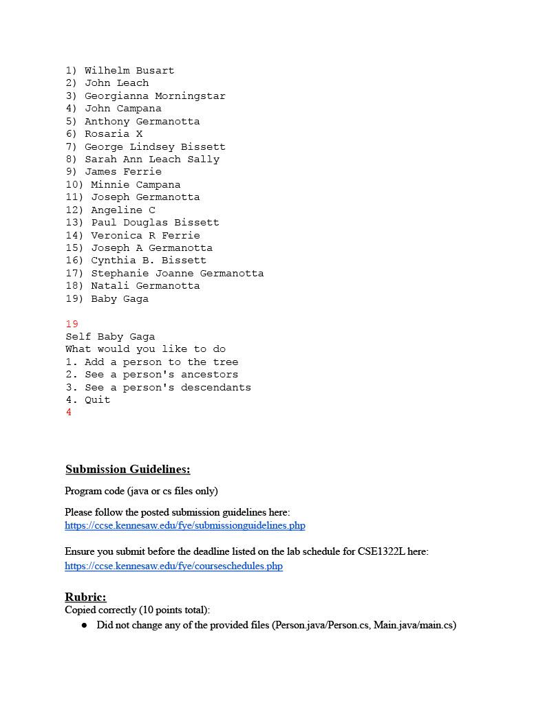 CSE1322L Assignment 8 Description In this assignment | Chegg.com