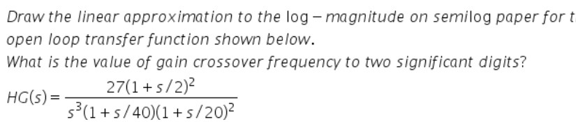 Solved Draw the linear approximation to the log - magnitude | Chegg.com