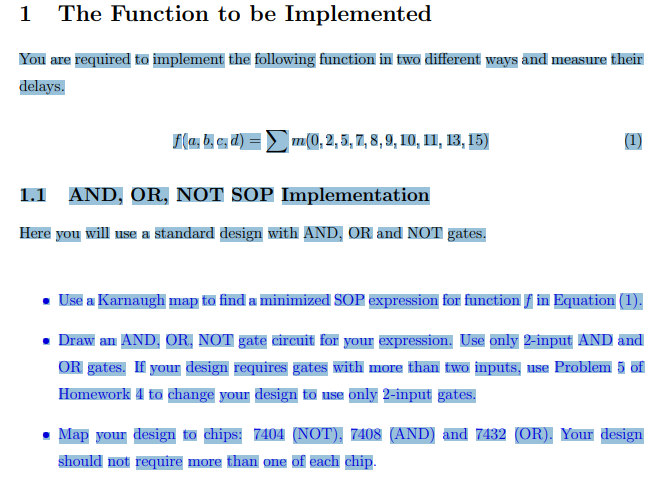 Solved 1 The Function to be Implemented You are required to | Chegg.com